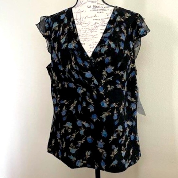 Allison Taylor | Tops | Allison Taylor Silk Top W Flutter Cap Sleeves ...